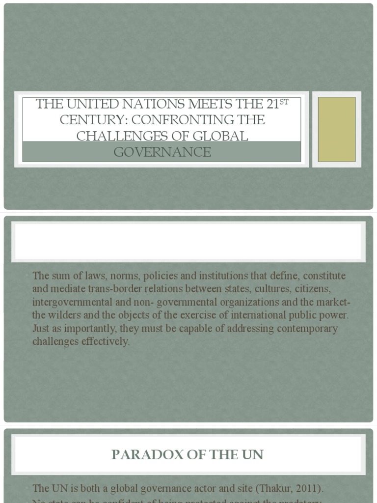 The United Nations Meets The 21st Century-1 | PDF | Global Governance ...