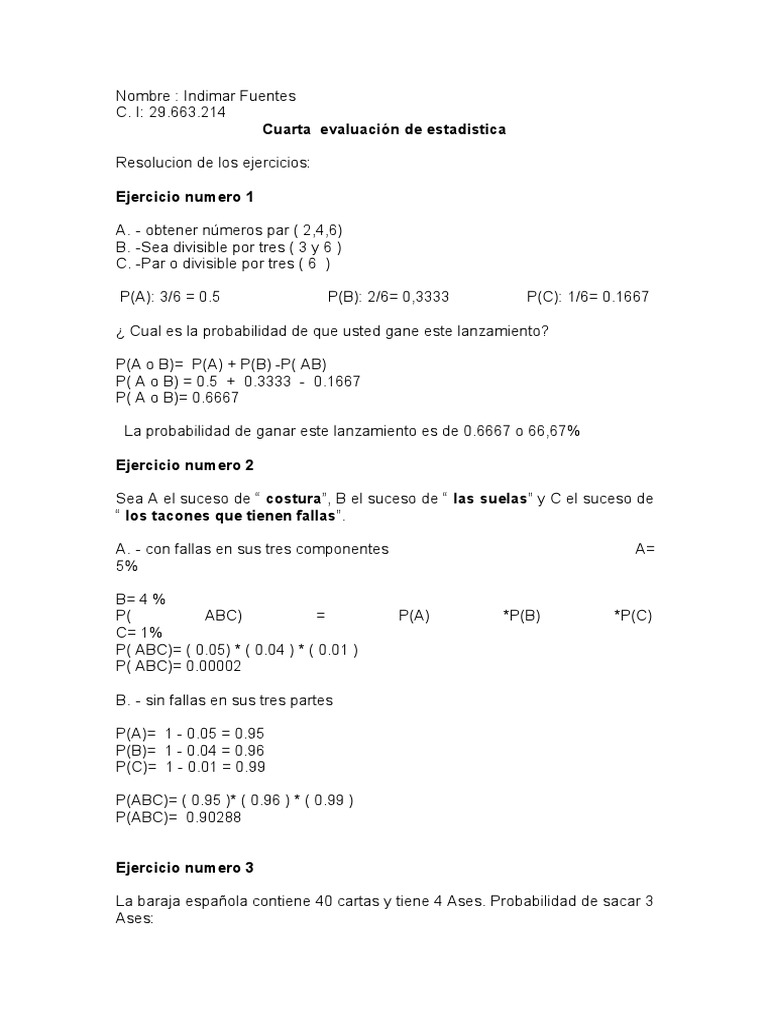 Cuarta Evaluacion de Estadistica | PDF