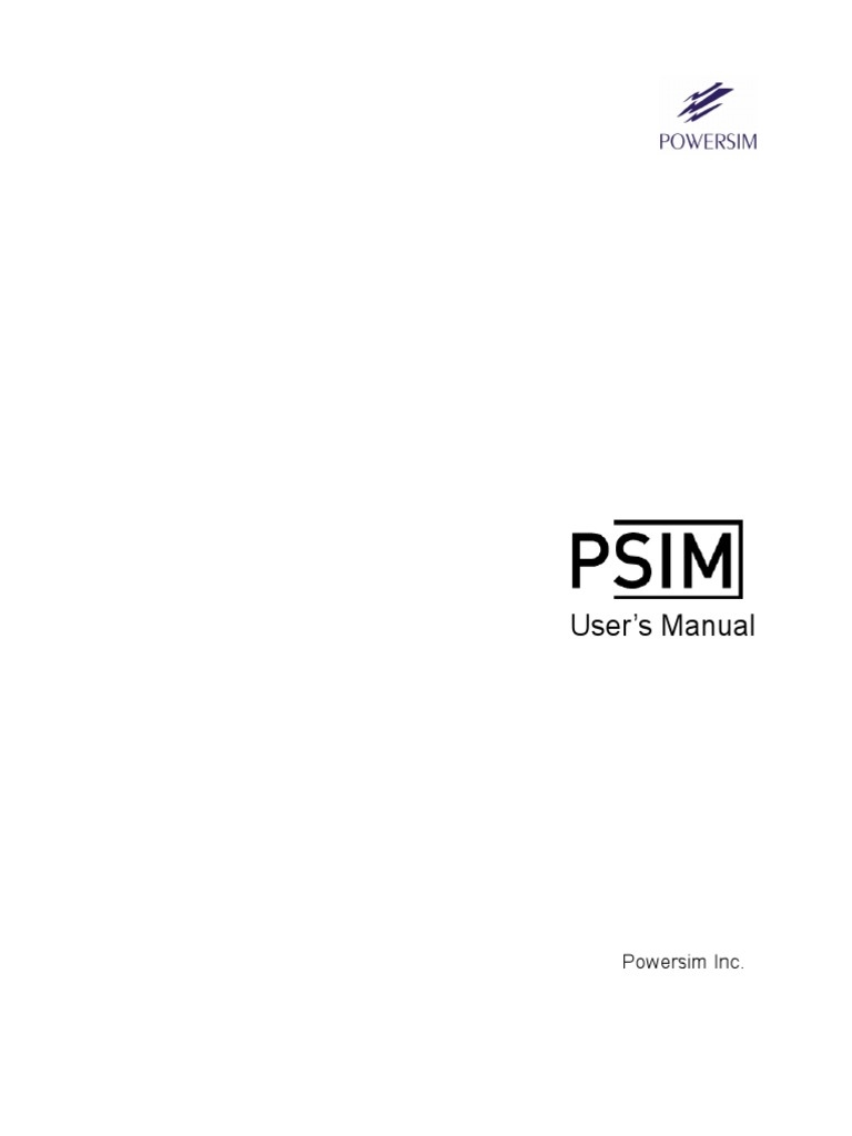 PSIM User Manual | PDF | Spice | Window (Computing)
