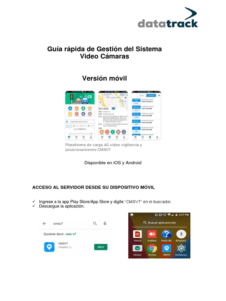Guía Rápida App CMSV7 | PDF | Aplicación movil | Software móvil