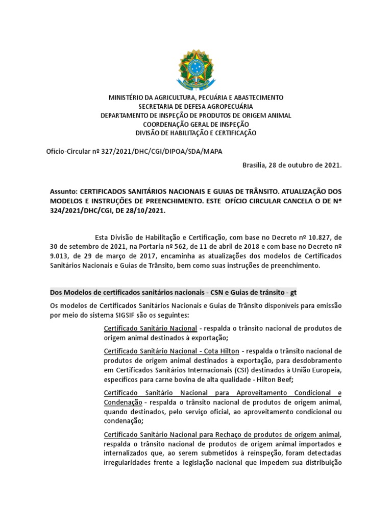 Oficio - Circular - 18299951 MAPA. | PDF