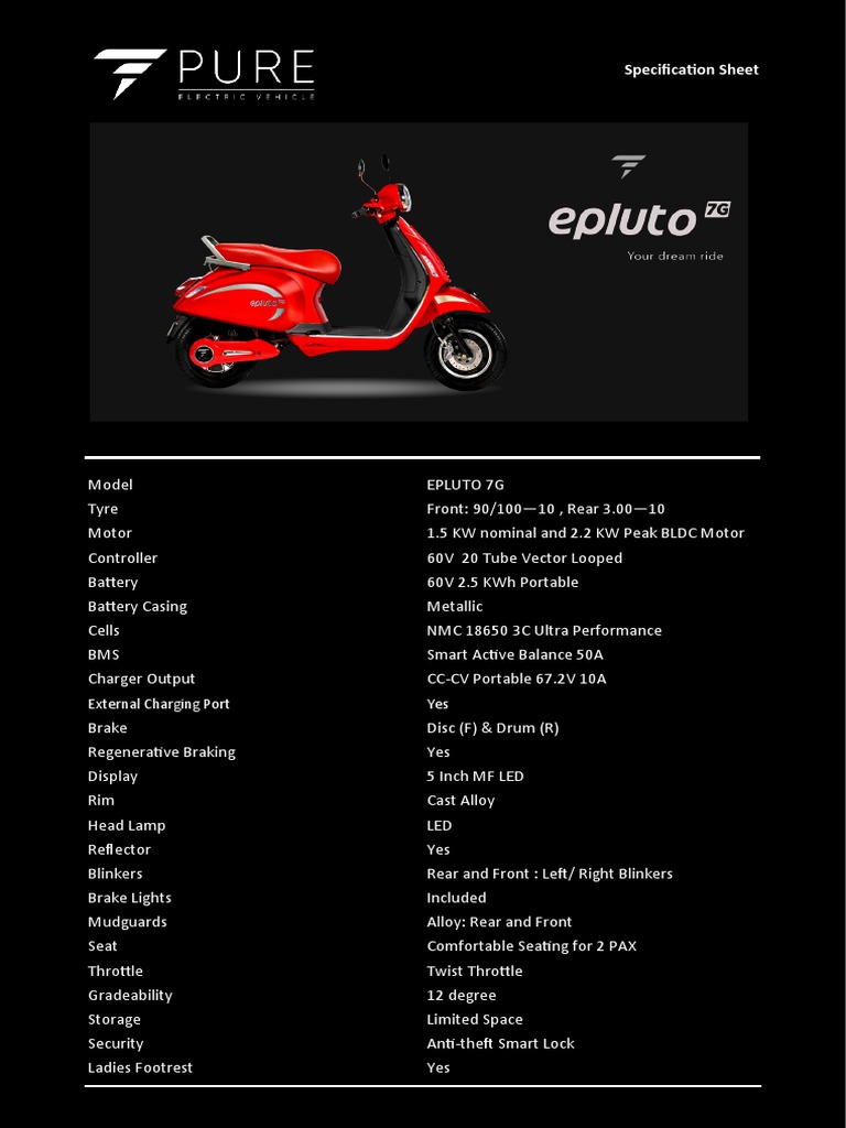Specification Sheet: External Charging Port Yes | PDF