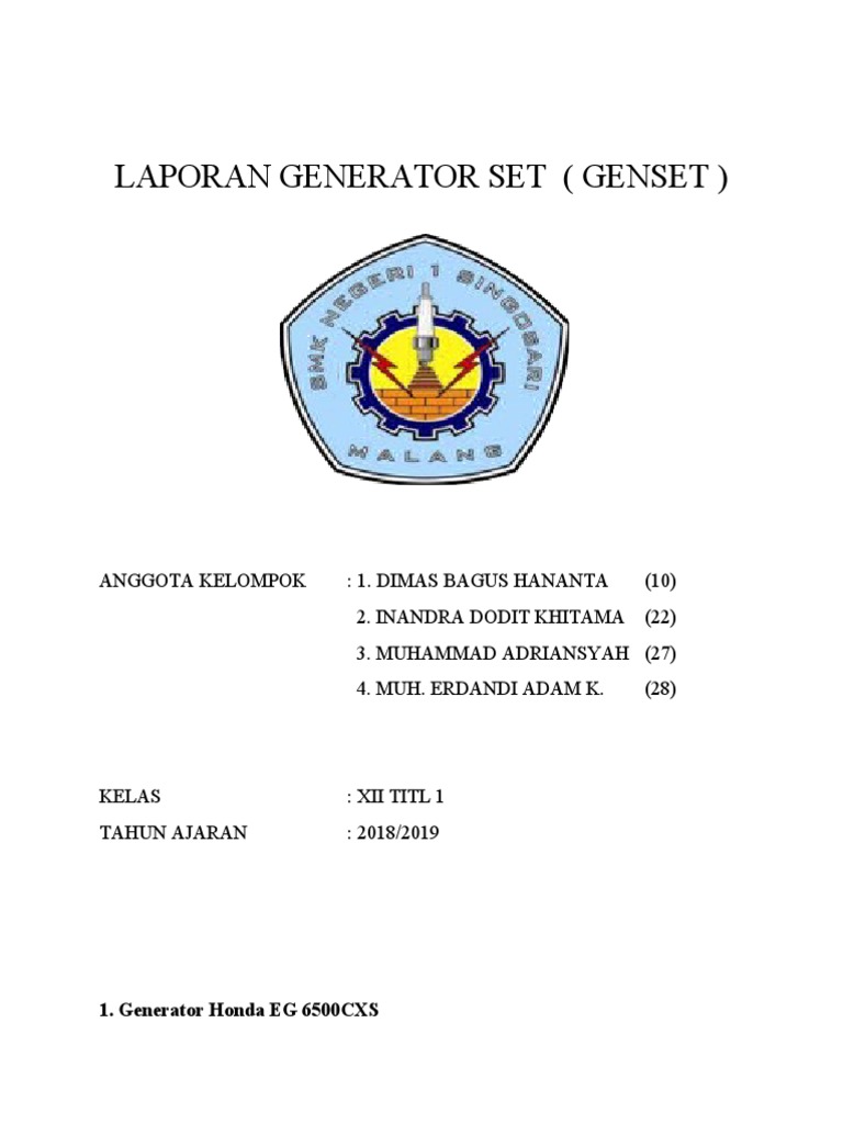Laporan Generator Set | PDF