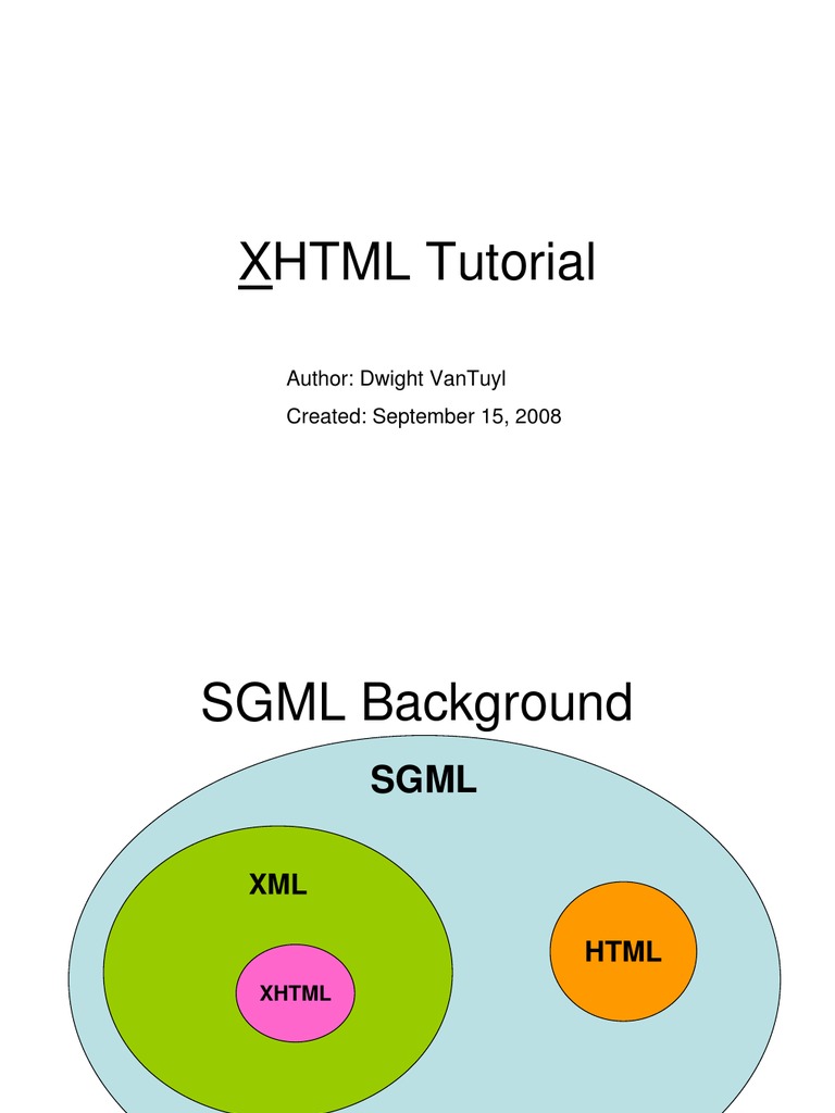 XHTML Tutorial | PDF | Html Element | Xhtml