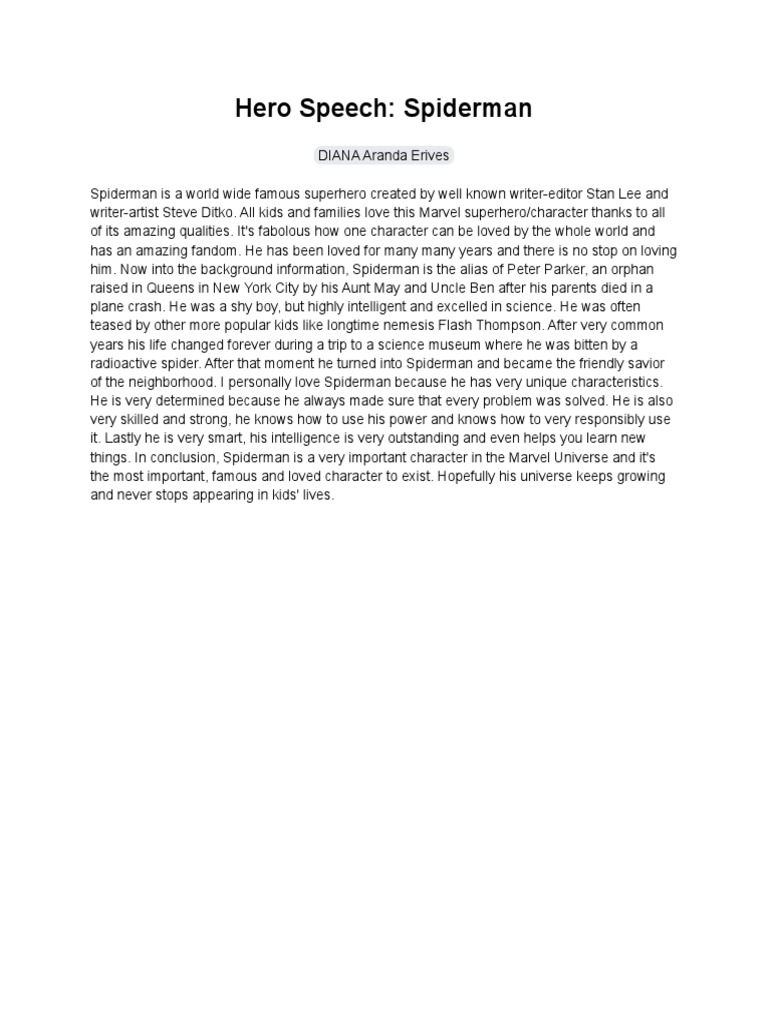 Hero Speech | PDF | Mystery, Thriller & Crime Fiction | Young Adult