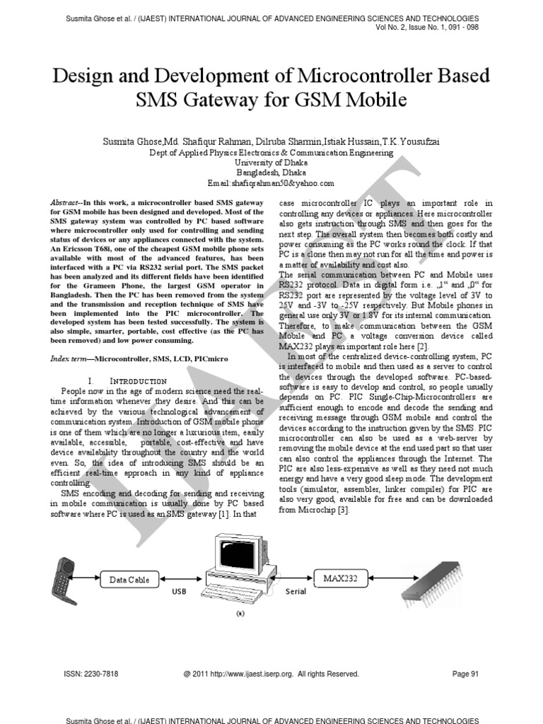 13 Ijaest Volume No 2 Issue No 1 Design And Development Of Micro Controller Based Sms Gateway