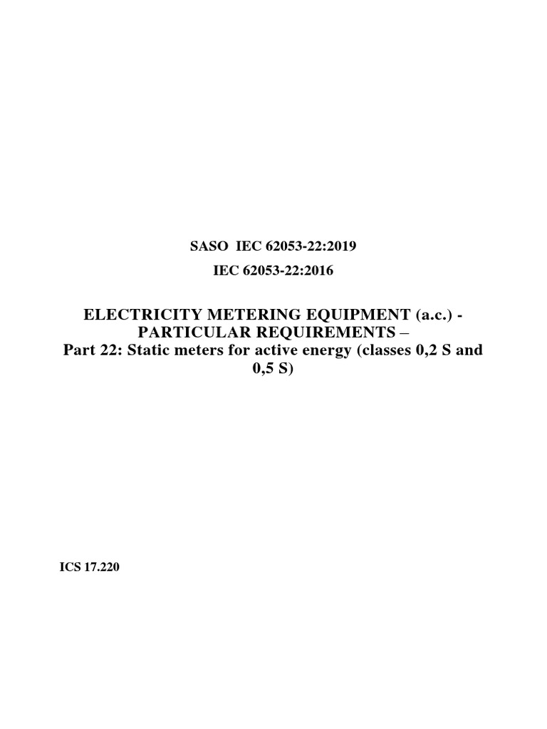 Electricity Metering Equipment (A.C.) - Particular Requirements - Part ...