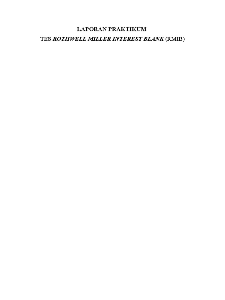 Laporan Tes Rmib | PDF