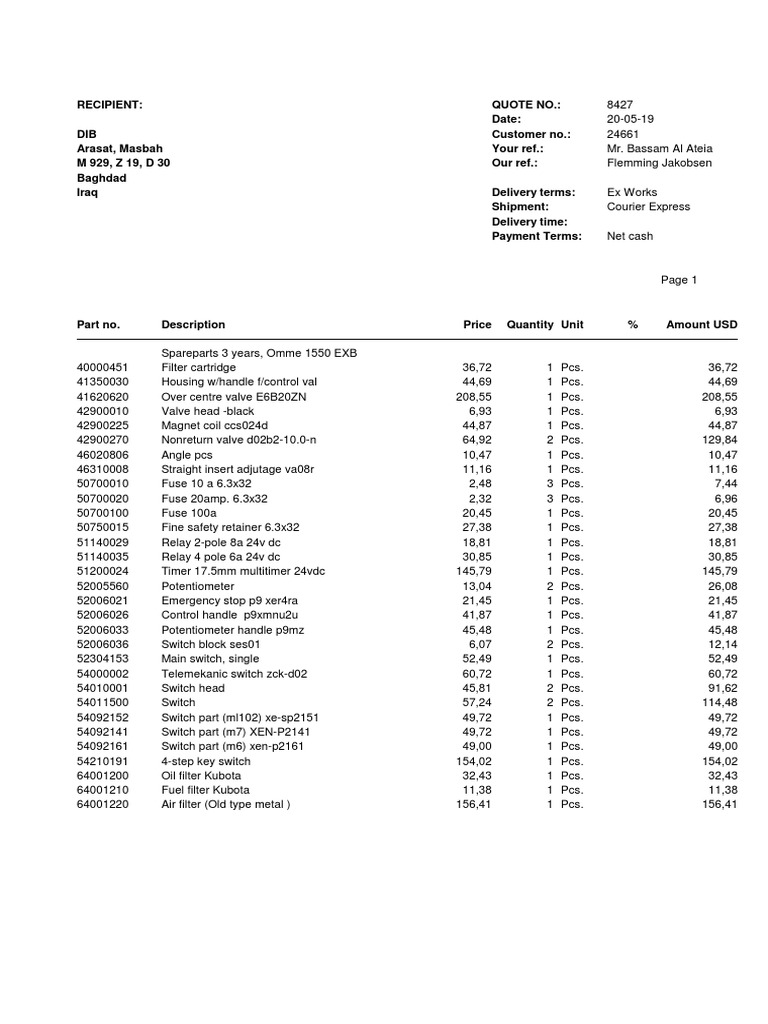 Salg - Tilbud | PDF | Machines | Components