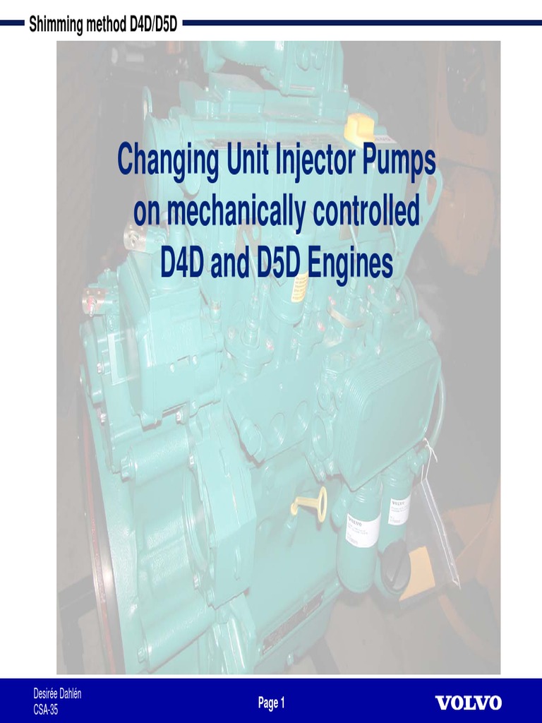 Changing Unit Injector Pumps On Mechanically Controlled D4D and D5D ...