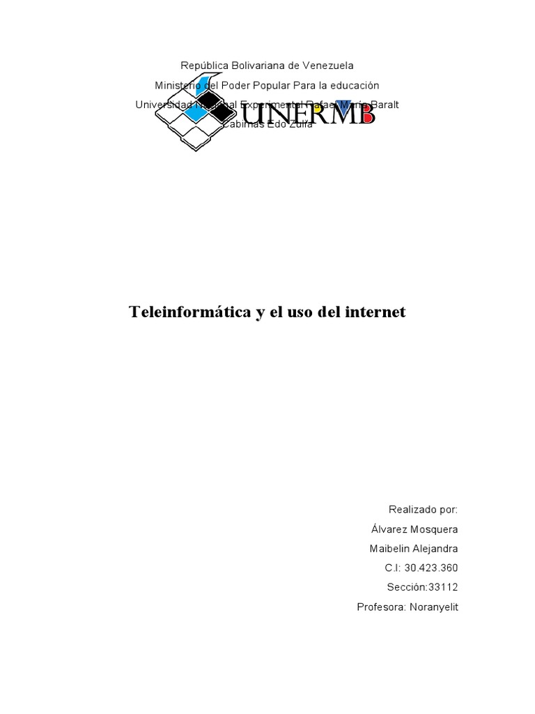 Teleinformatica y El Uso Del Internet | PDF | Red de computadoras | Protocolos de internet