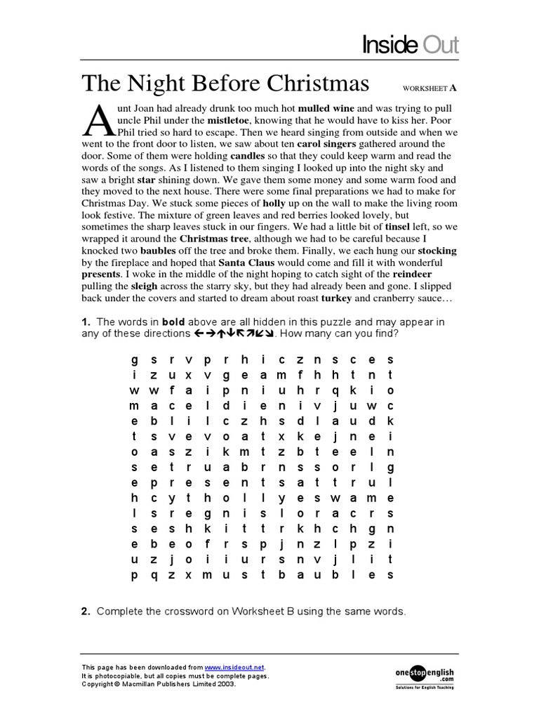 The Night Before Christmas: Inside | PDF | Christmas