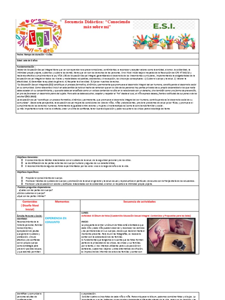 Secuencia ESI | PDF | Educación sexual