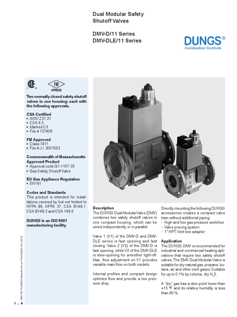 Dual Modular Safety Shutoff Valves DMV-D/11 Series DMV-DLE/11 Series ...