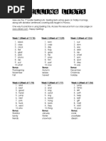 Grade 1 Spelling - Words | PDF