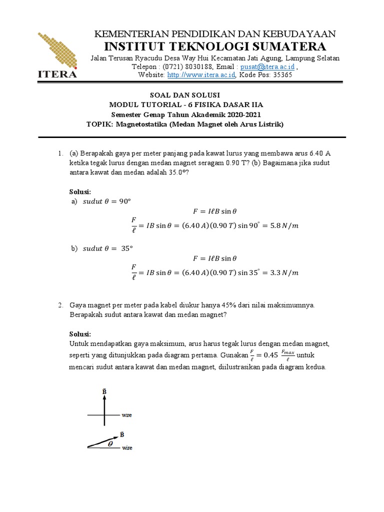 Soal dan Solusi Magnetostatika | PDF