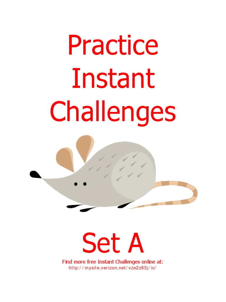 Practice Instant Challenges | PDF | Imagination | Costume
