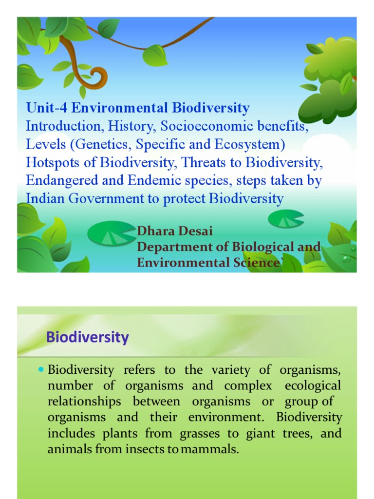 Unit 4 Environmental Biodiversity | PDF | Biodiversity | Conservation ...