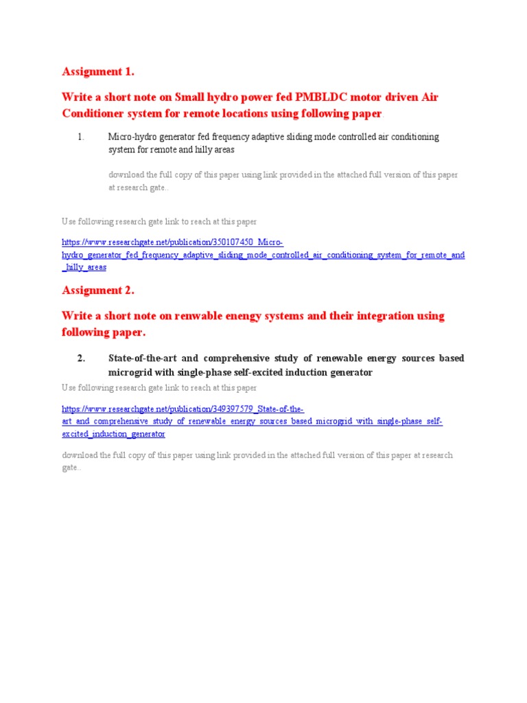 Assignment 1 and 2 | PDF