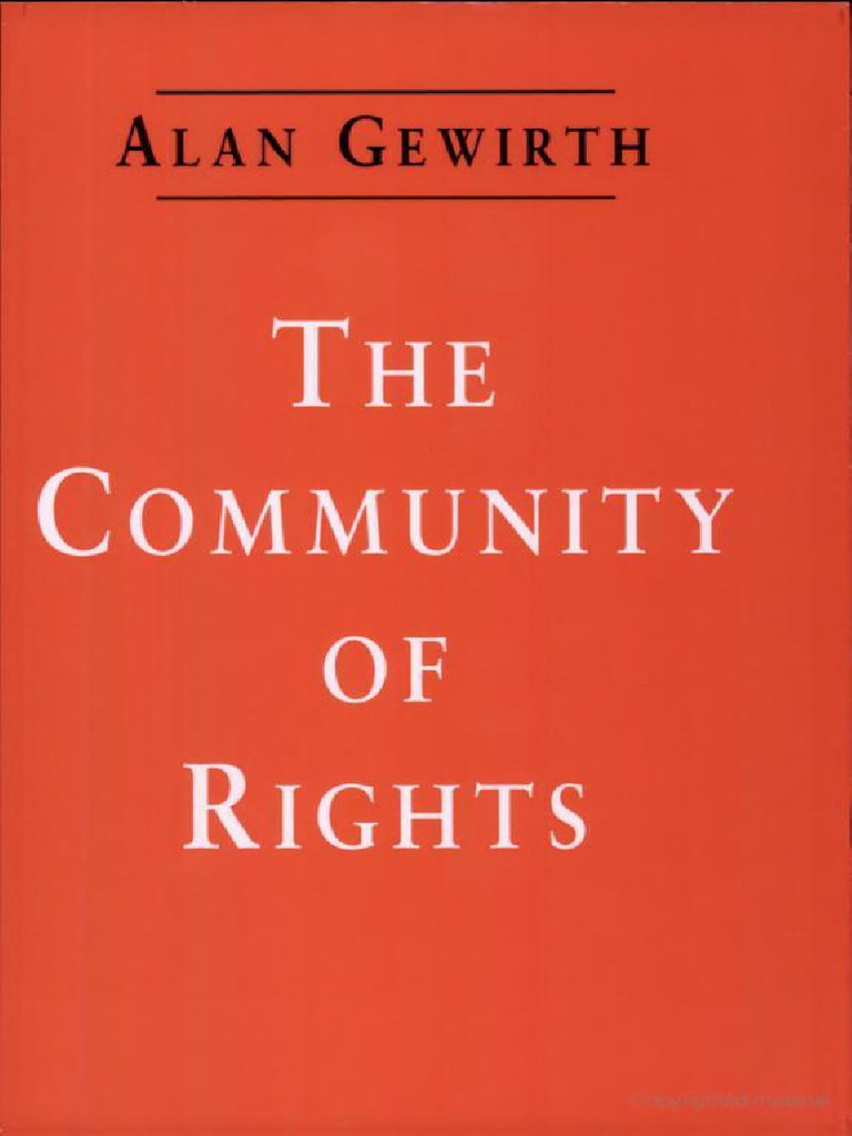 Alan Gewirth - The Community of Rights (1998) | PDF