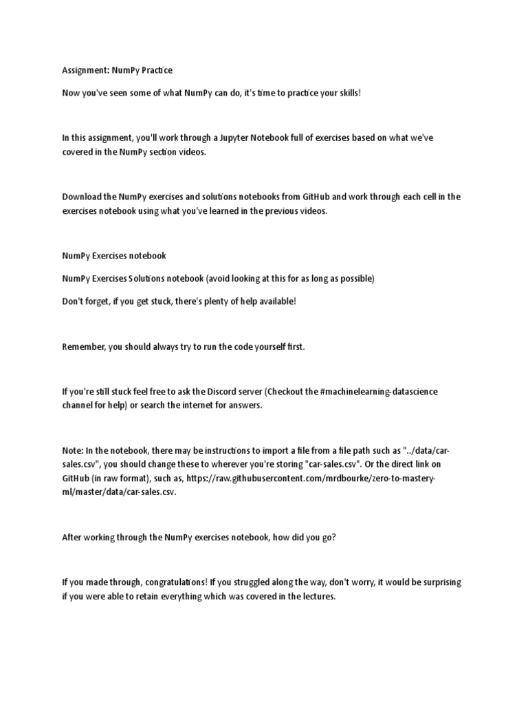 Practicing NumPy Skills: Exercises and Solutions for Mastering ...