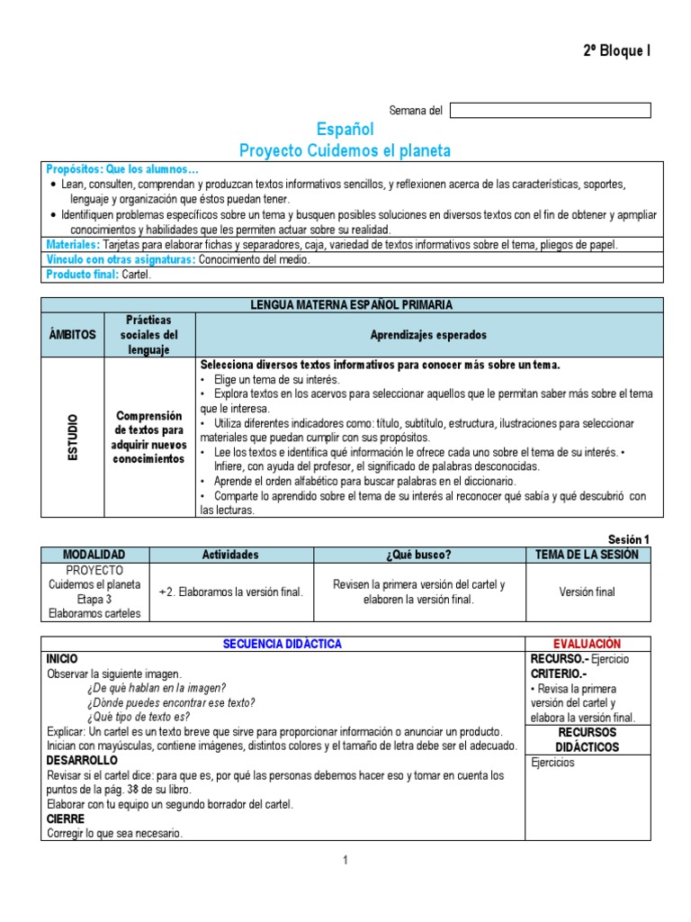 Planeacion Semana 7 Segundo Grado | PDF | Evaluación | Las emociones