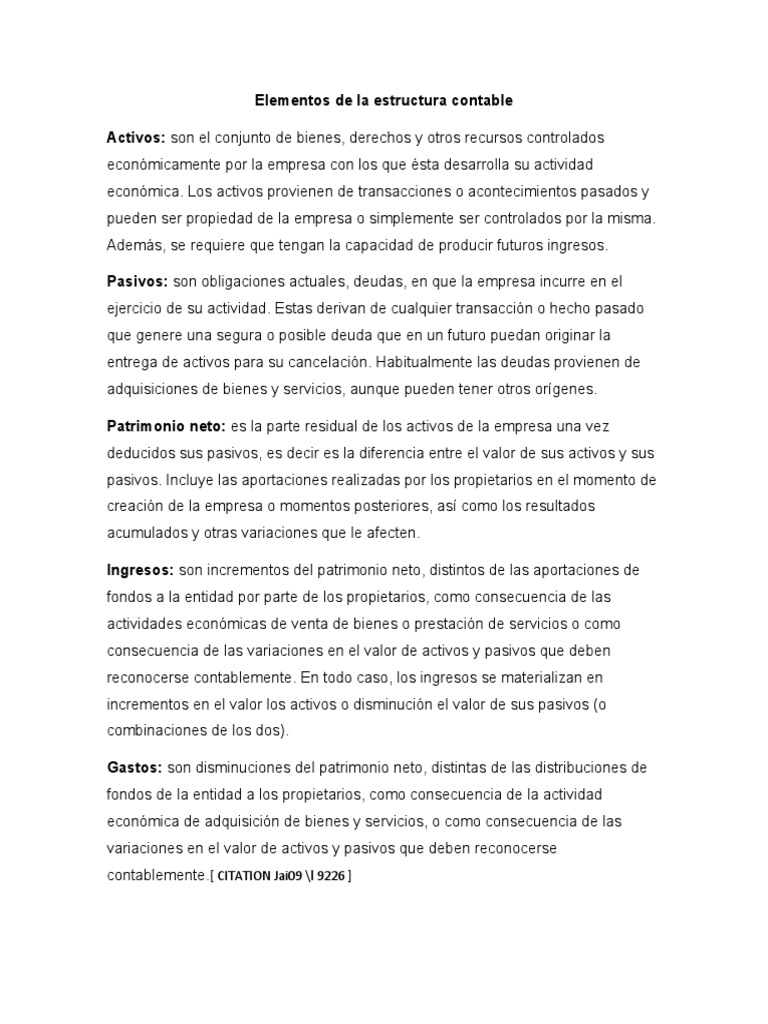 Elementos de la Estructura Contable | PDF | Contabilidad | Business