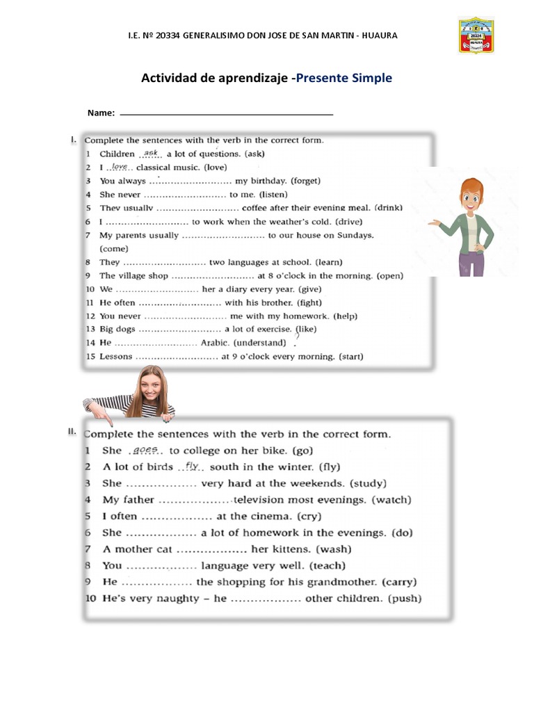 Actividad de Aprendizaje - Presente Simple PDF | PDF