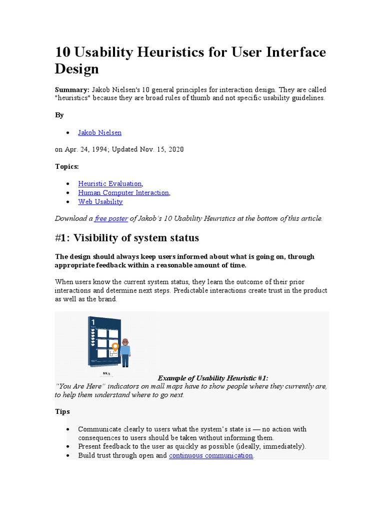 10 Usability Heuristics For User Interface Design | PDF | Usability ...