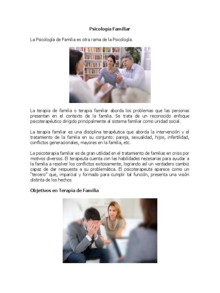 Psicologia Familiar | PDF | Psicoterapia | Terapia familiar