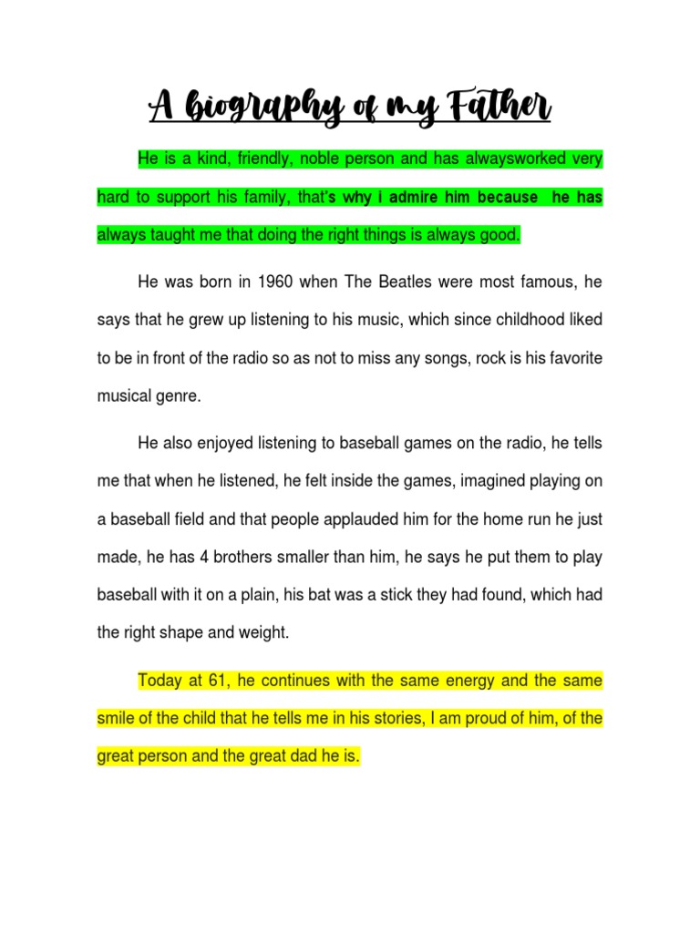 Biography of My Father: A Tribute | PDF