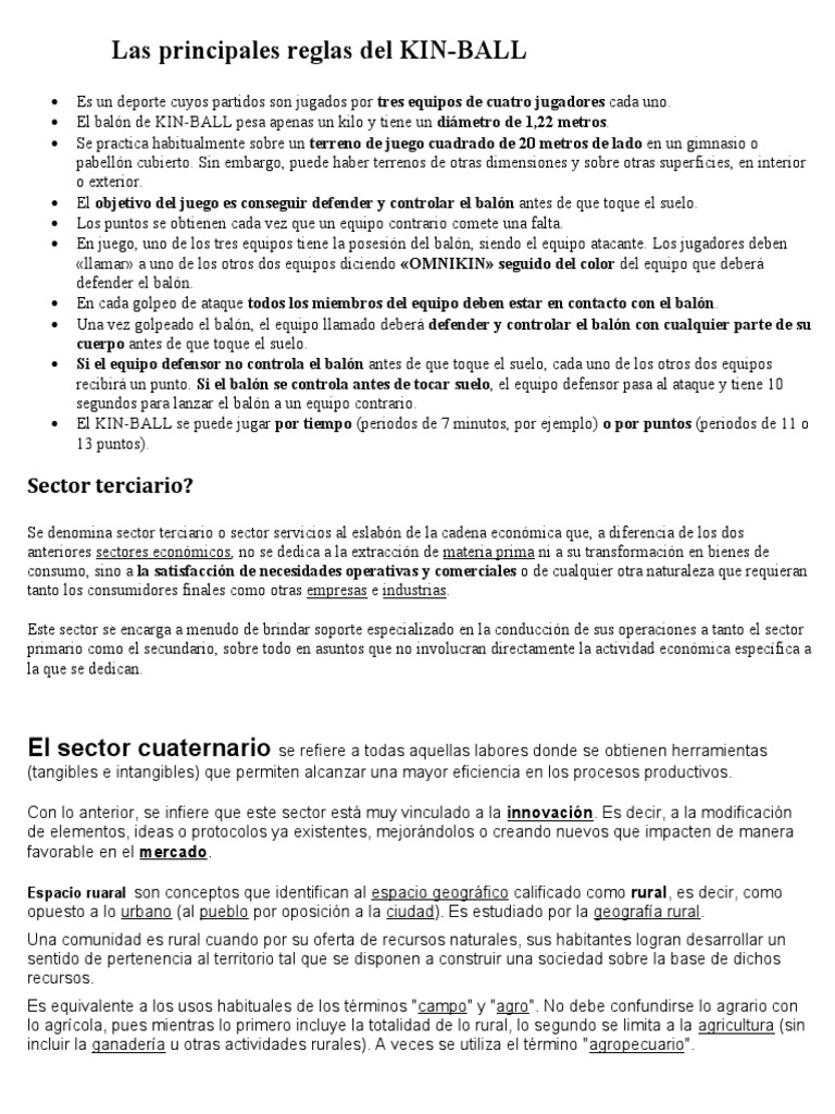Reglas Del KIN-BALL | PDF | Área rural | Área urbana