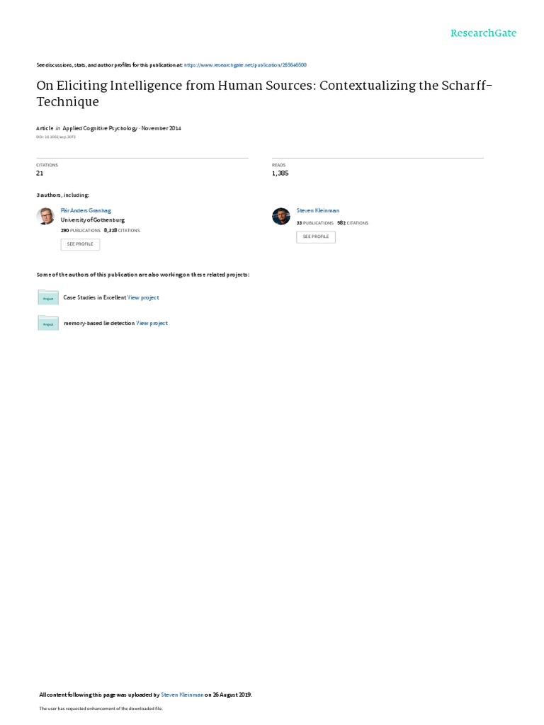 On Eliciting Intelligence From Human Sources - Contextualizing The ...