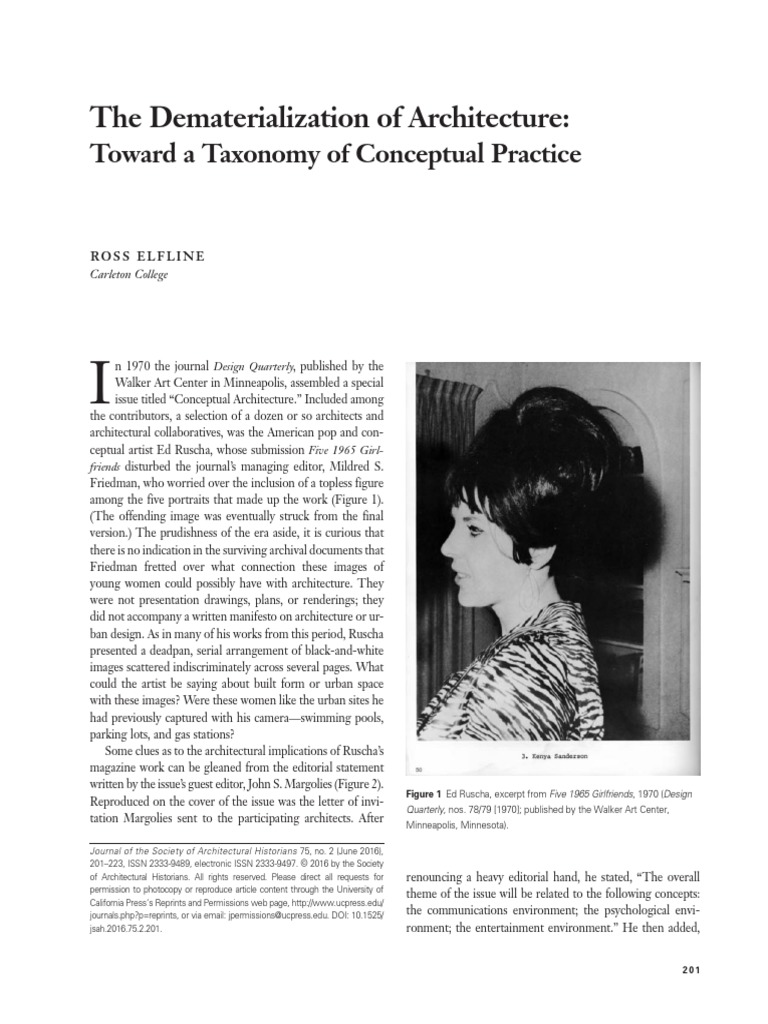 The Dematerialization of Architecture:: Toward A Taxonomy of Conceptual ...