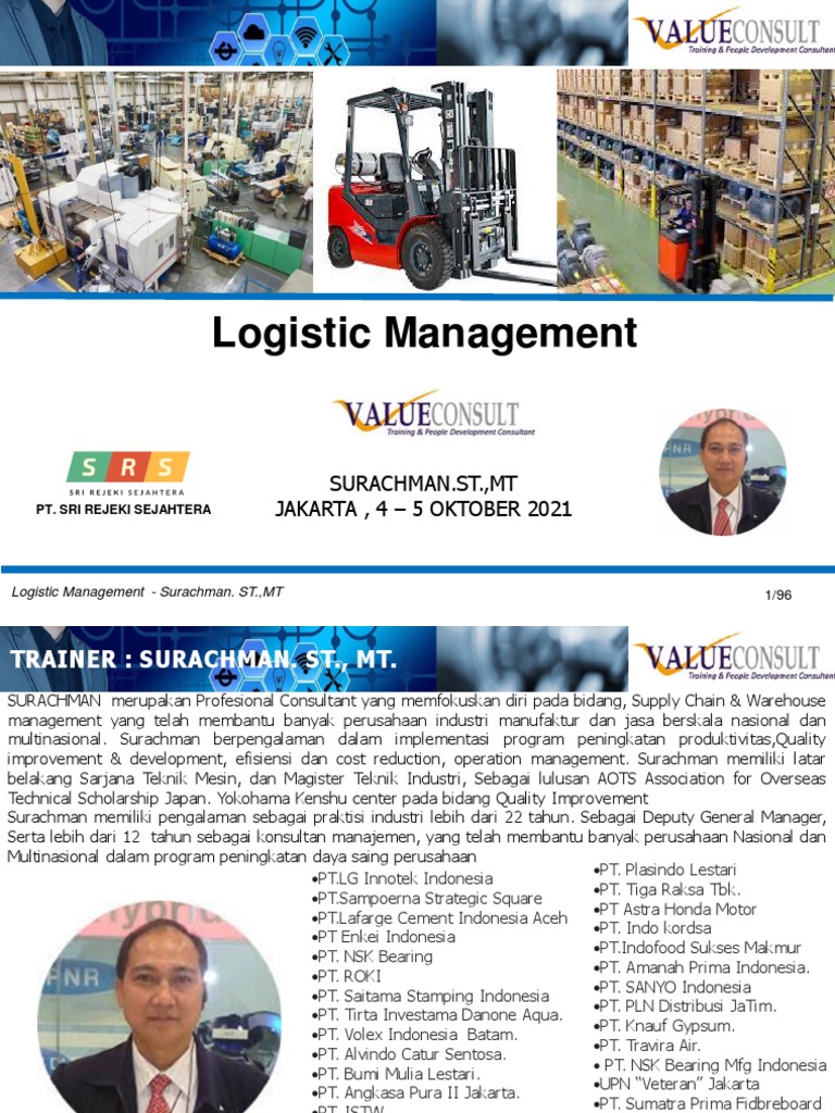 Logistic Value Hari 1 | PDF