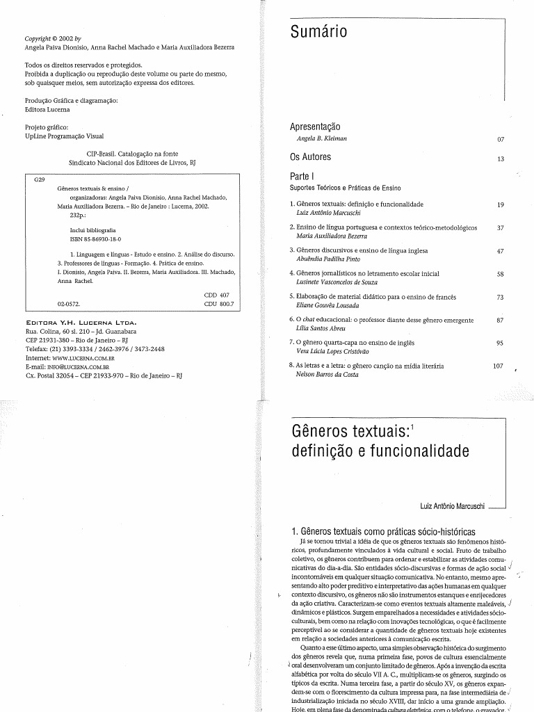 Marcuschi-2002-Gêneros Textuais-Definição e Funcionalidade | PDF