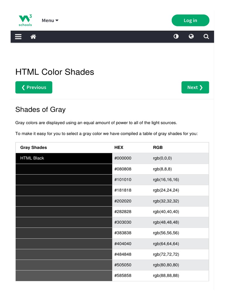 Colors Shades - Asp | PDF | Grey | Rgb Color Model