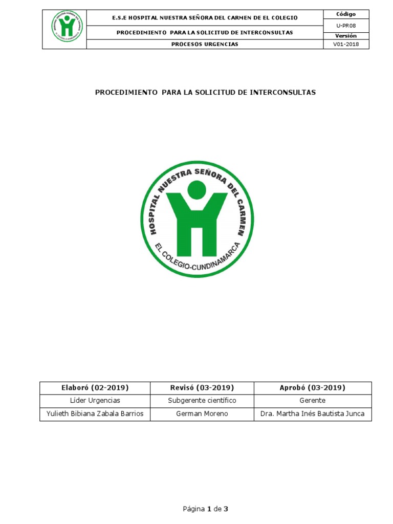Procedimiento de Interconsultas Médicas | PDF | Historial médico | Hospital