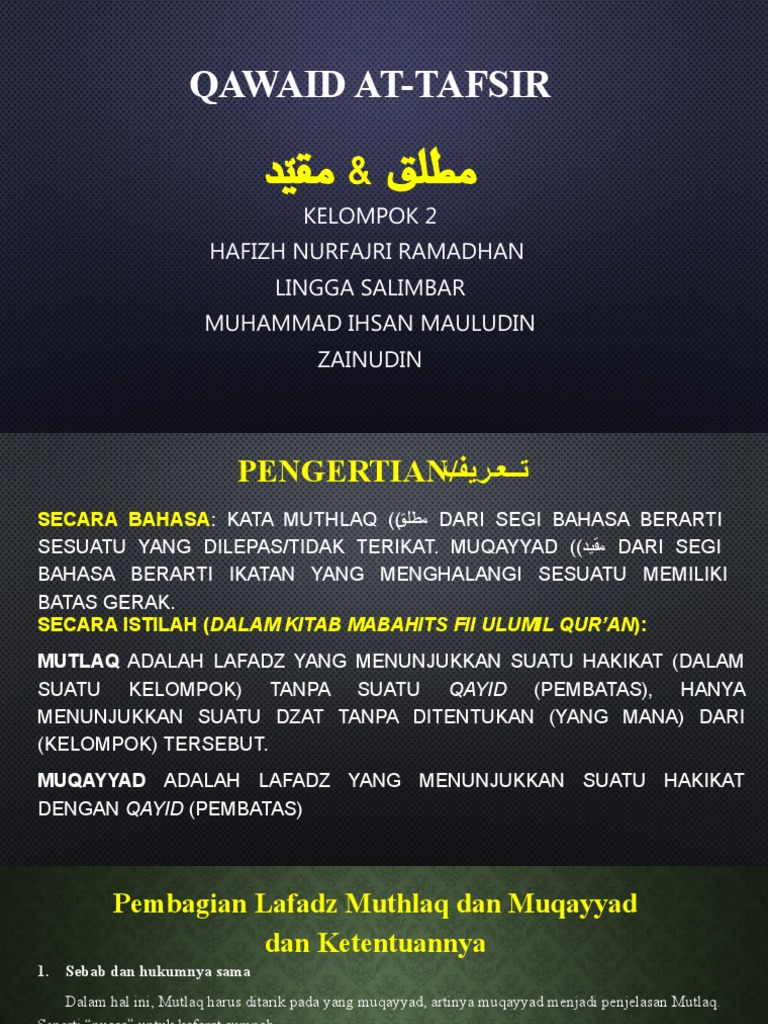 Presetasi Kel. 2 (Mutlaq Muqayyad) | PDF