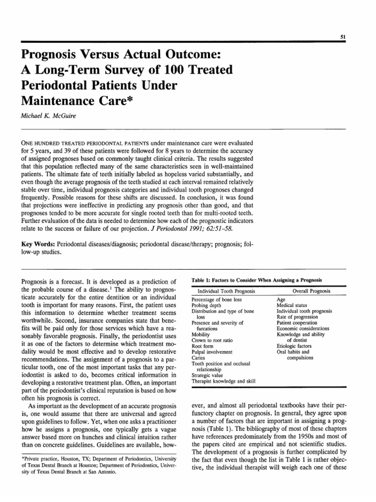 Mcguire 1991 | PDF | Periodontology | Dentistry
