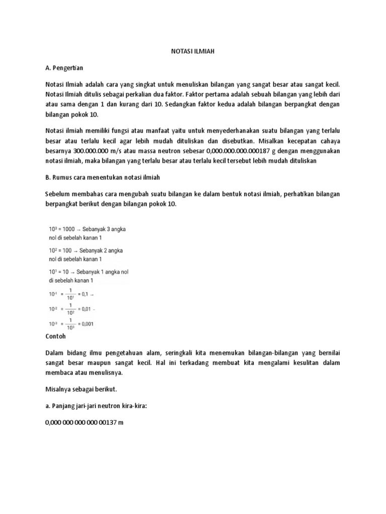 Notasi Ilmiah | PDF
