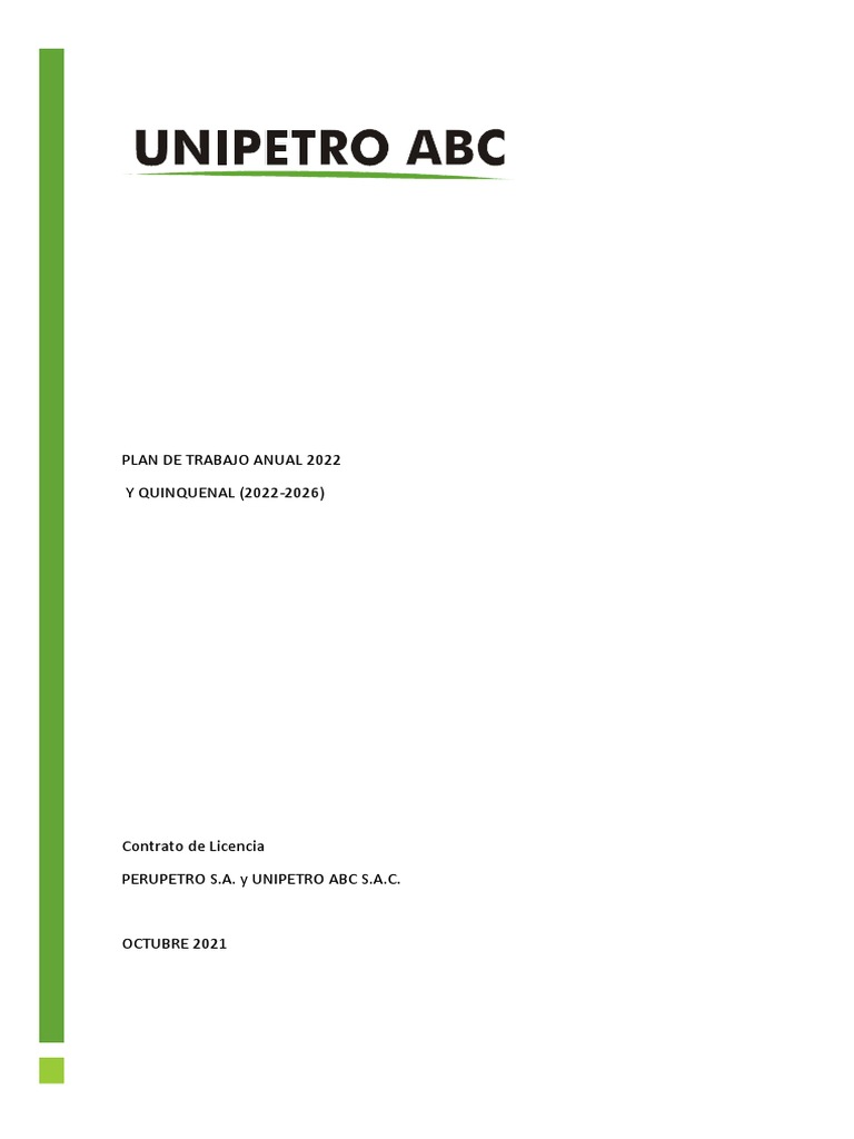 Plan de Trabajo 2022 Lote Ix - 01oct2021v.1 | PDF | Petróleo | Bomba
