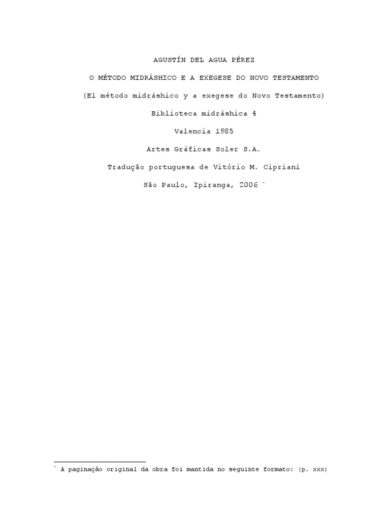 Método Midráshico no Novo Testamento | PDF | Novo Testamento | Páscoa