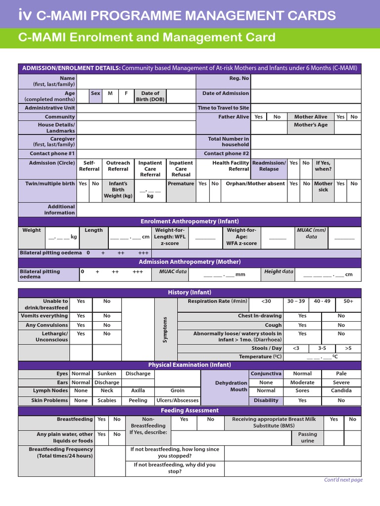 C-MAMI Program Enrollment Details | PDF | Breastfeeding | Breast Milk