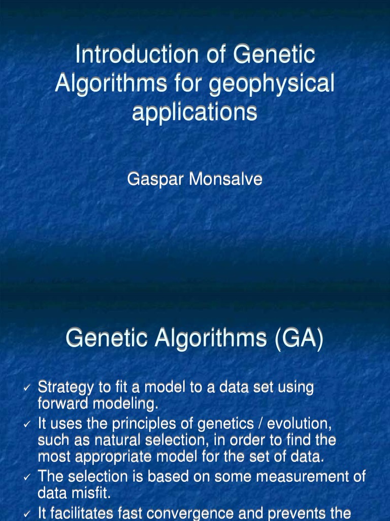 Genetic Algorithms in Geophysics | PDF | Natural Selection | Genetic ...