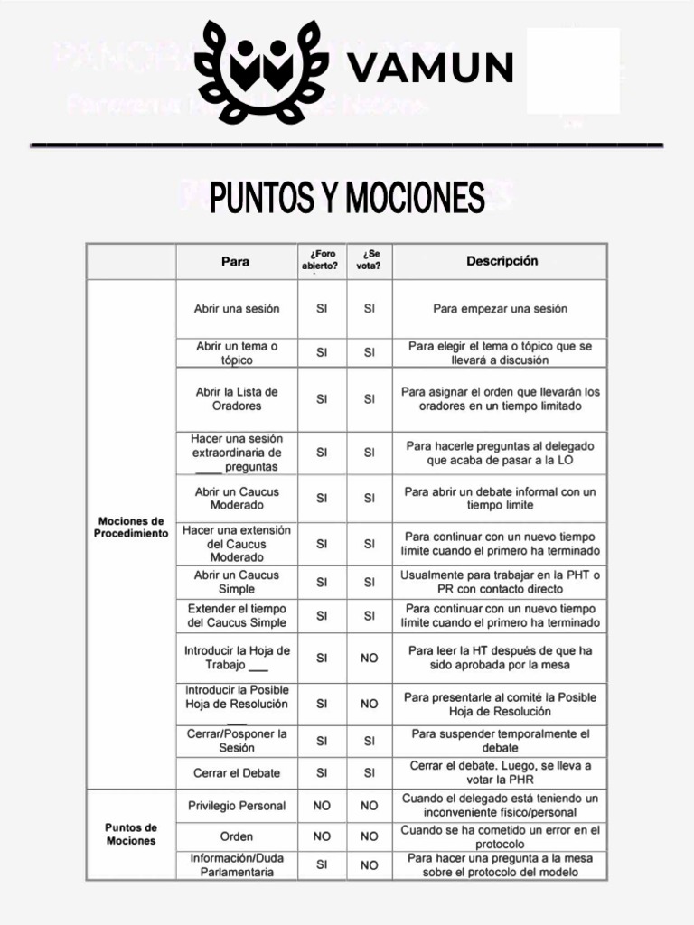 Puntos y Mociones | PDF