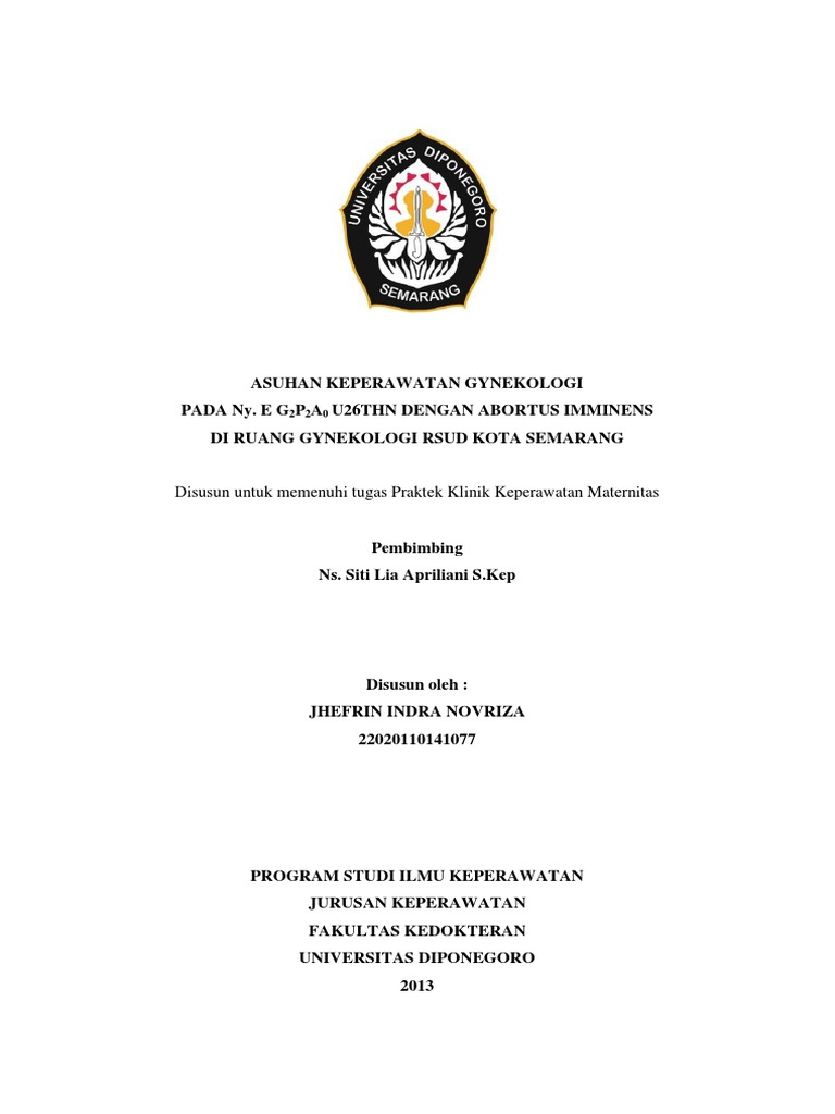 Asuhan Keperawatan Abortus Imminens | PDF | Kesehatan Holistik