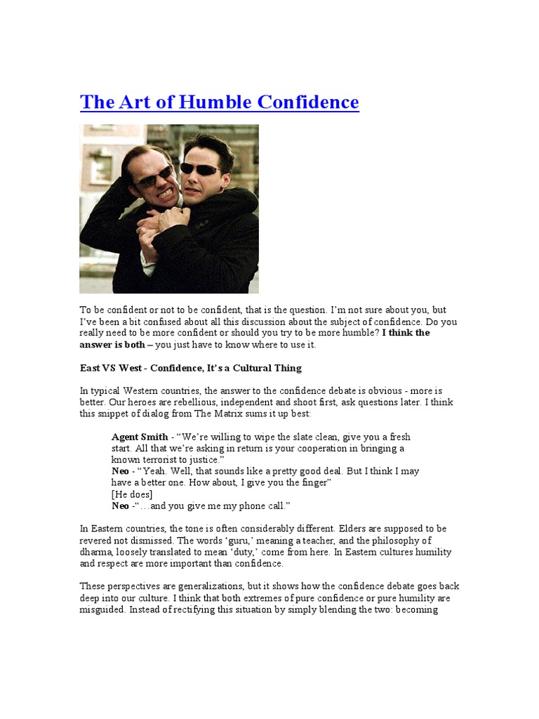 The Art of Humble Confidence | PDF | Expert | Persuasion