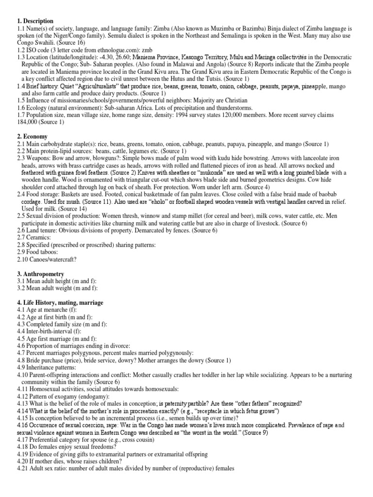 Zimba Tribe Found in Congo Kenya Angola Malawi | PDF | Marriage | Arrow