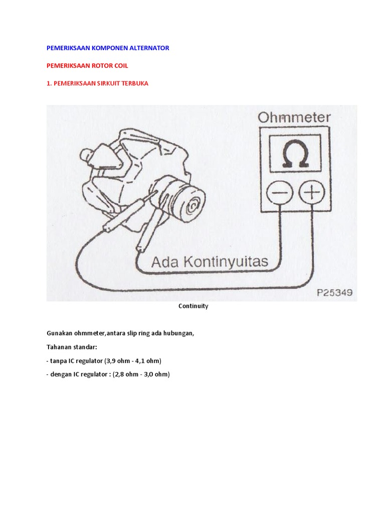 Pemeriksaan Komponen Alternator | PDF